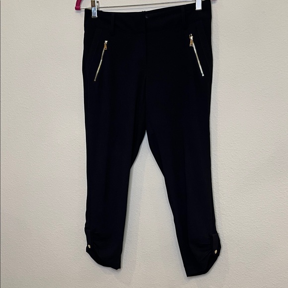 Cache | Pants & Jumpsuits | Cach Black Cropped Pants With Gold Hardware ...